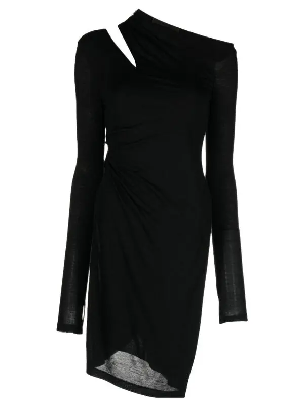 Helmut Lang Asymmetrical Cut-out Dress - Black