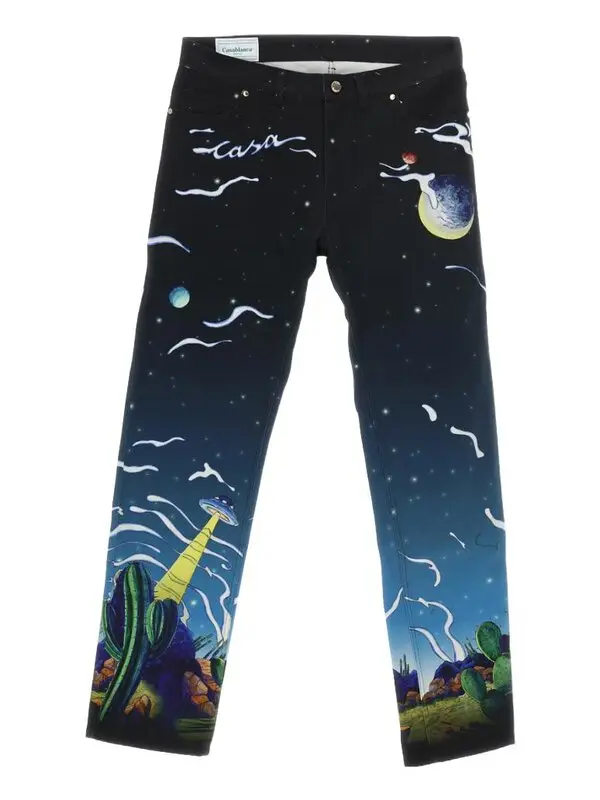 Casablanca Printed Space Jeans - Black