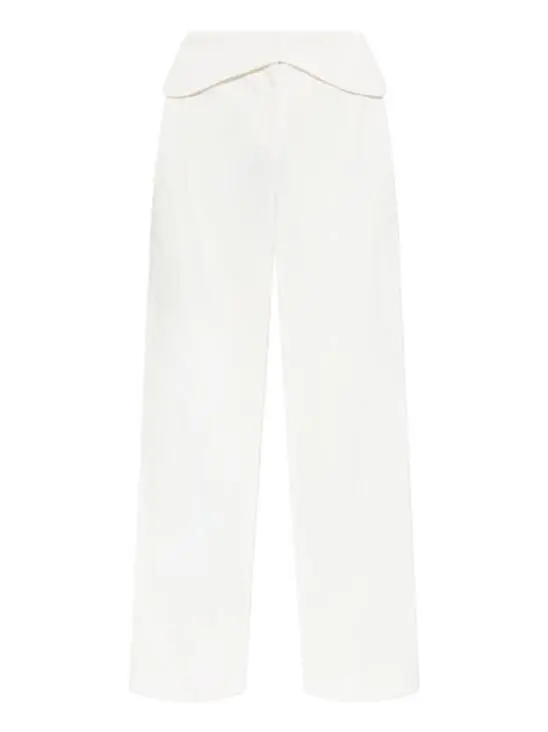 IRO PARIS Straight-leg Fold-over Waistband Pants - White