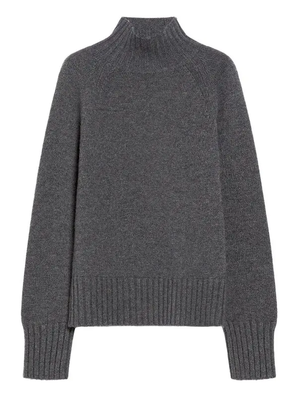Max Mara High Neck Knitted Jumper - Medium Gray