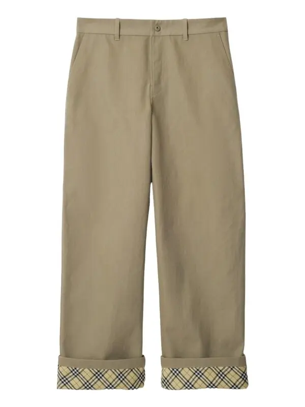Burberry Straight-leg Pants With B-shaped Shield Detail - Oyster