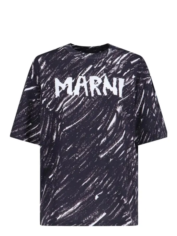 Marni Printed Crewneck T-shirt - Black