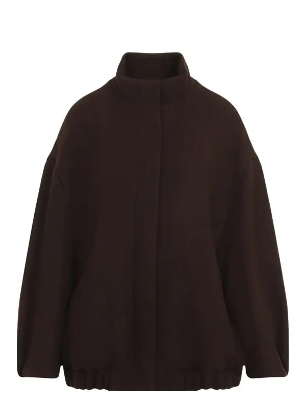 Dries Van Noten Long-sleeved Jacket With Stand Collar - Brown