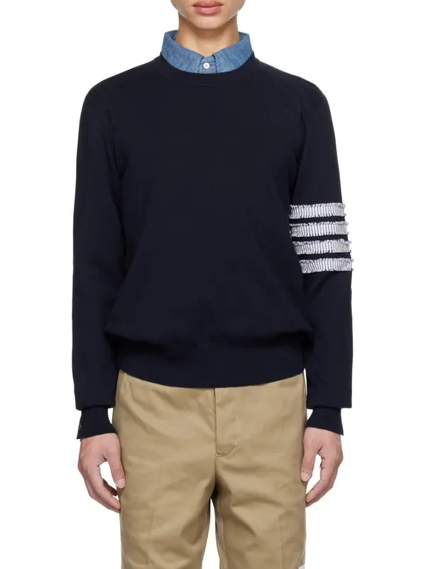 Thom Browne 4-bar Stripe Pullover - Navy Blue