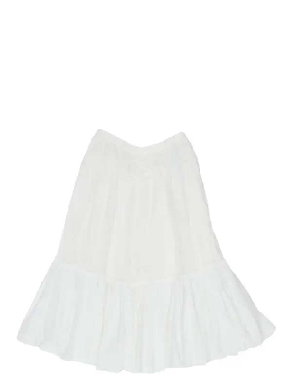 JIL SANDER High Waist Pleated Midi Skirt - White