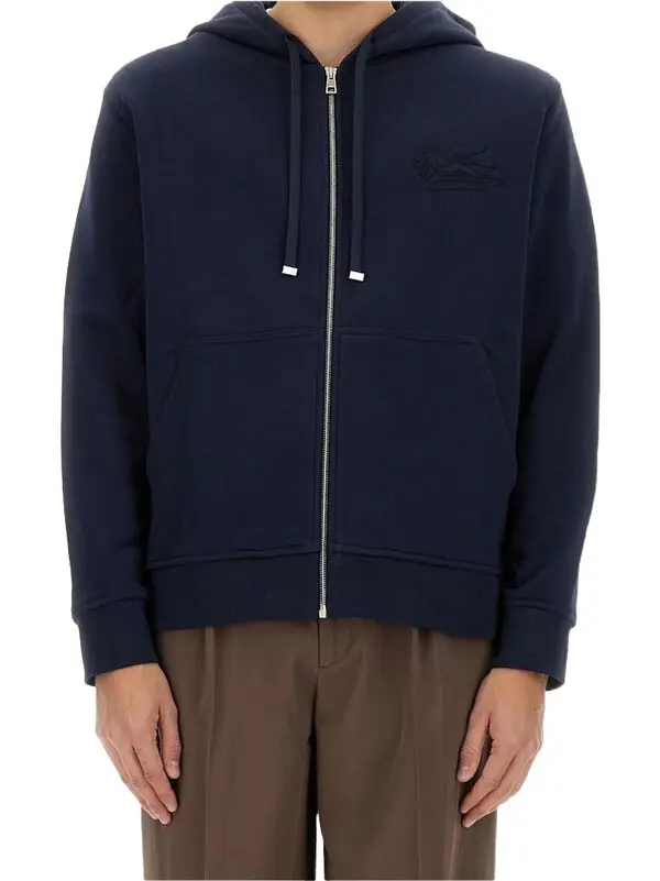 Etro Pegaso Embroidered Zip Hoodie - Black