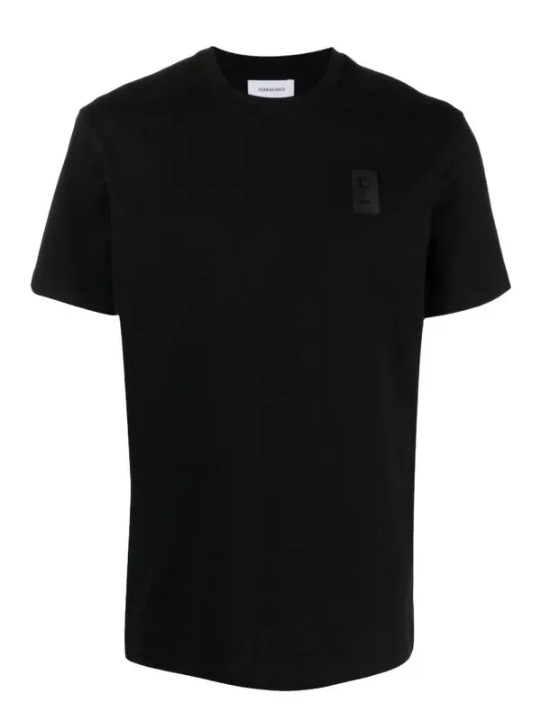 FERRAGAMO Logo Patch Crewneck T-shirt - Black