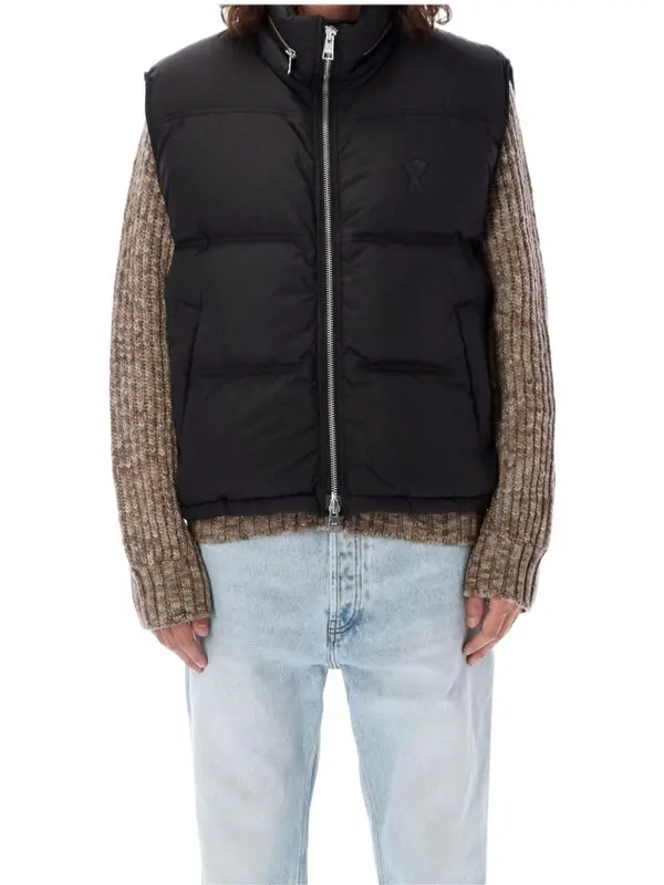 Ami Monogram Patch Puffer Gilet - Multicolor