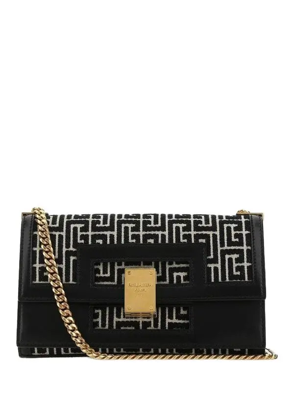 Balmain 1945 Monogram Shoulder Bag - Black