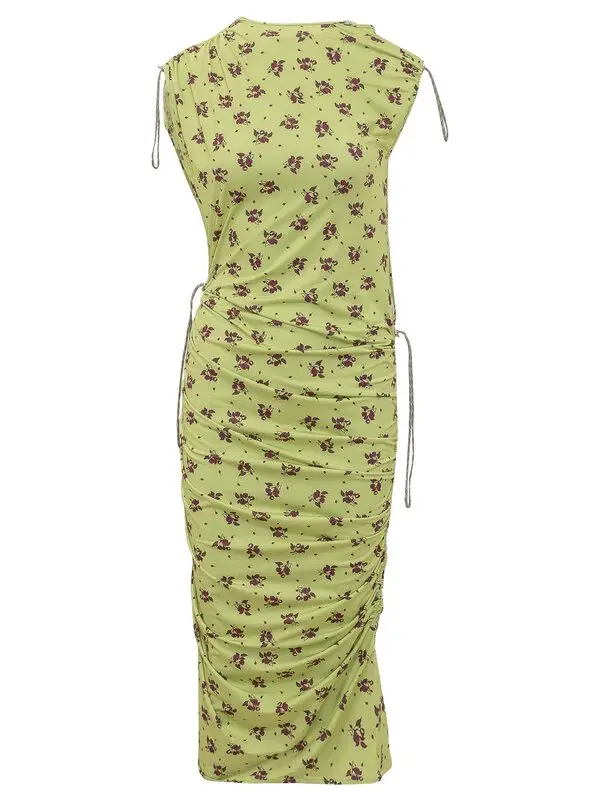 Coperni Lily Printed Adjustable Ruched Dress - No