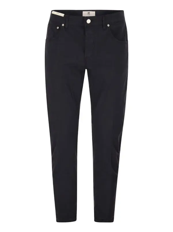 PT TORINO Five-pocket Stretch Cotton Trousers - Black