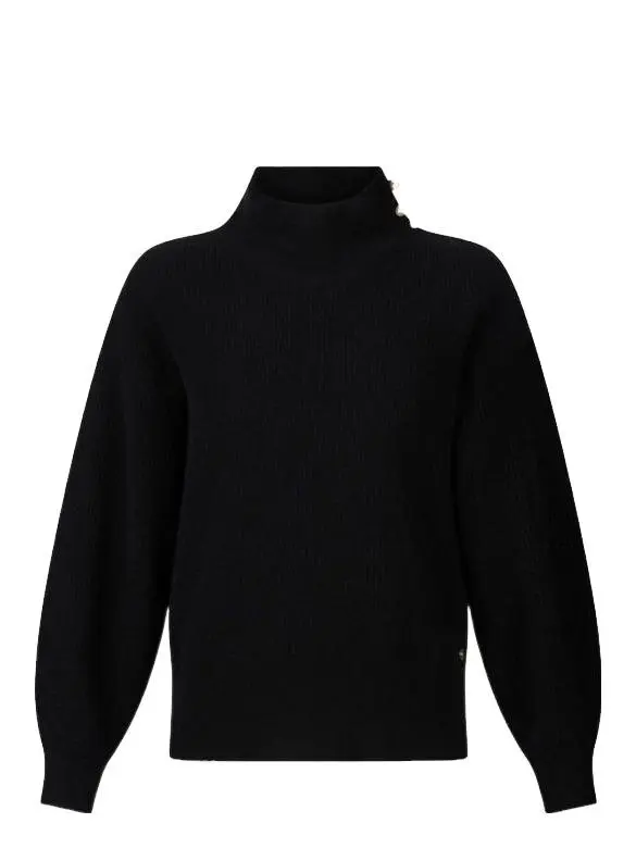Liu Jo Pearl Embellished Puff Sleeve Jumper - Black