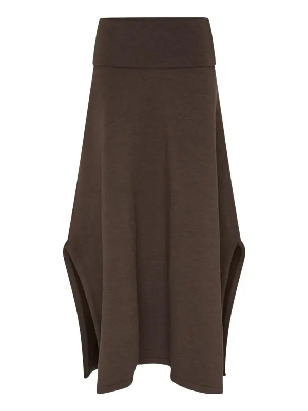 LEMAIRE Side-slit Waistband Skirt - Dark Brown