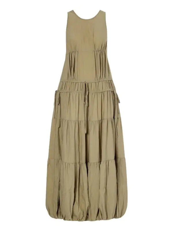 Co Name' Tiered Midi Dress - Green