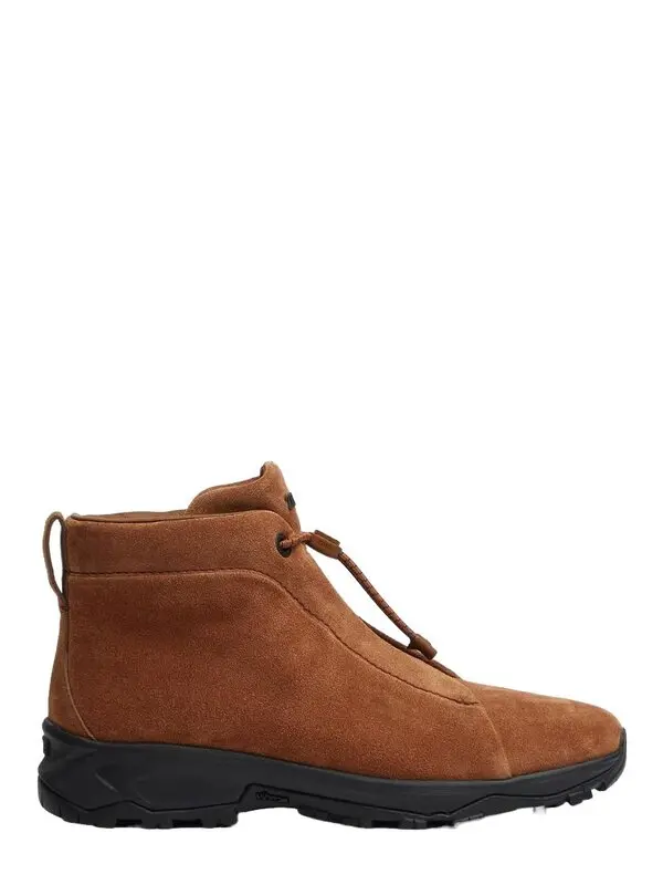 Zegna Triple Stitch Vetta Suede Sneakers - Brown