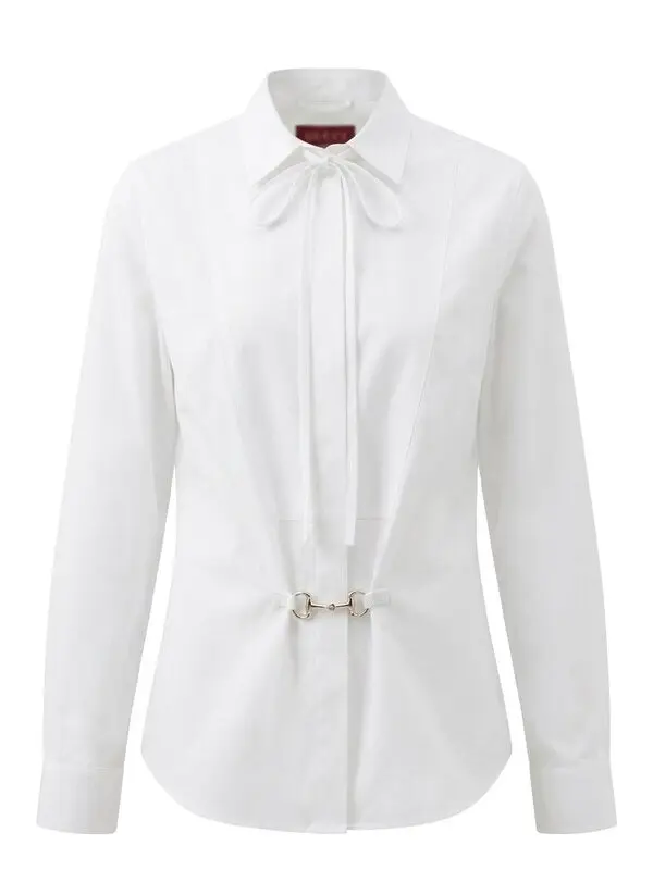 Gucci Horsebit Detail Poplin Shirt - White
