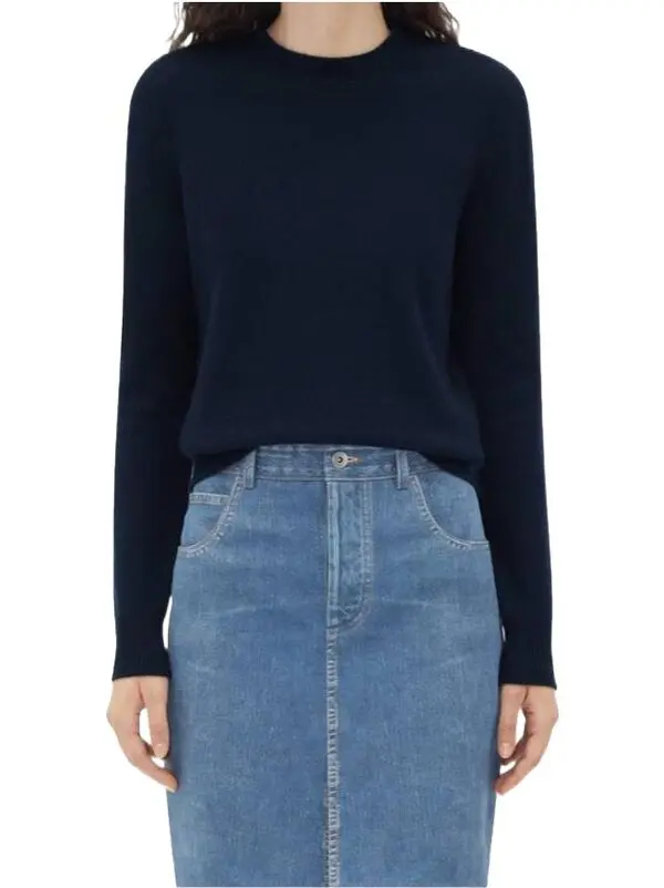 Bottega Veneta Intrecciato Leather Patches Jumper - Black