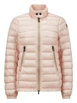 Moncler Logo Embroidered Zip-up Jacket - Light Pink