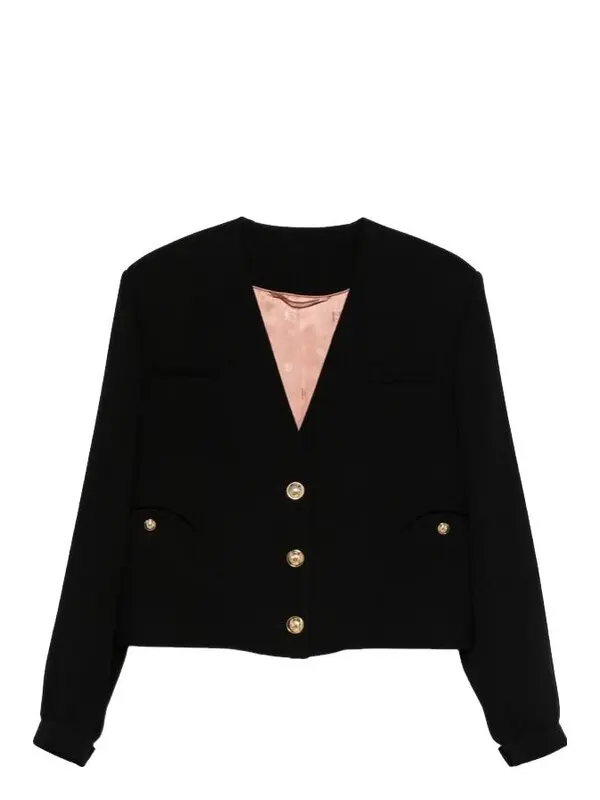 BLAZÉ MILANO Cropped V-neck Jacket - Blakc