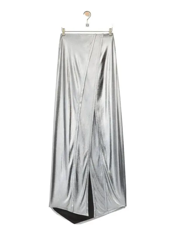 Loewe Laminated Jersey Draped Skirt - Gray