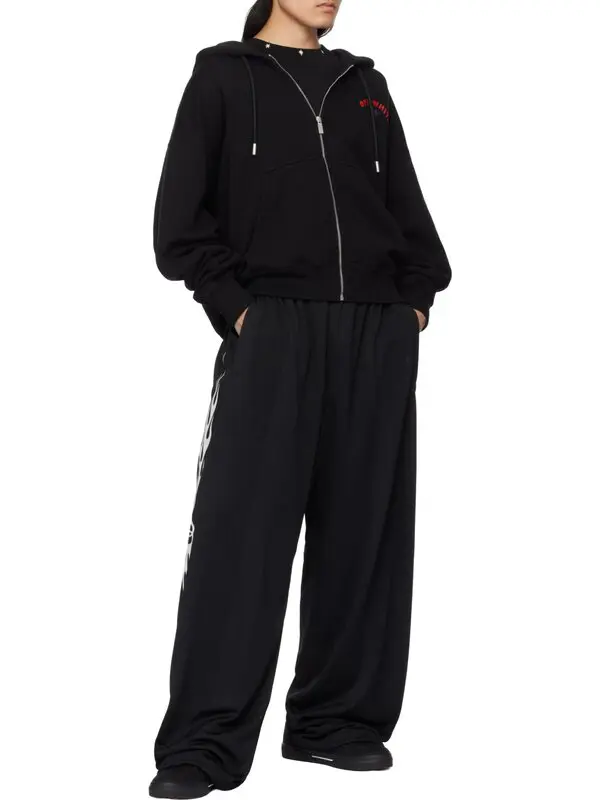 Off-White Logo-print Zip-up Hoodie - Black