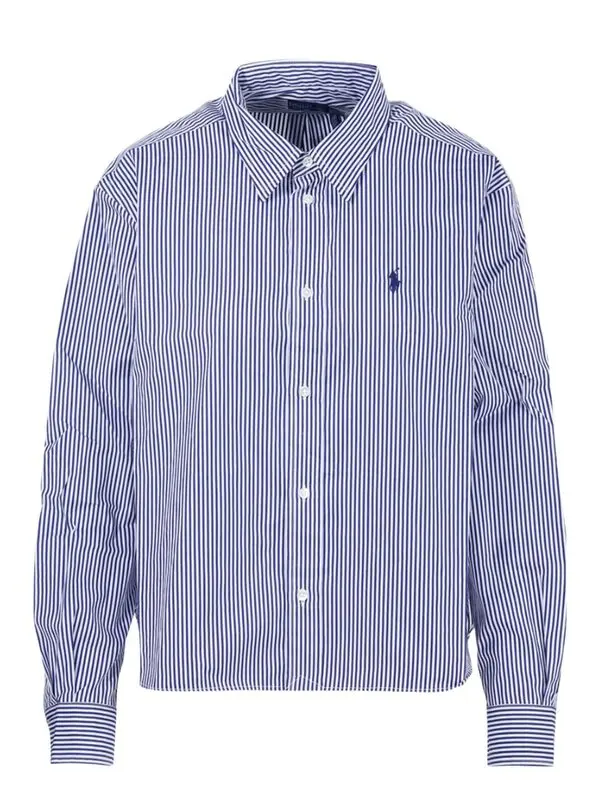Polo Ralph Lauren Embroidered Striped Shirt - Blue