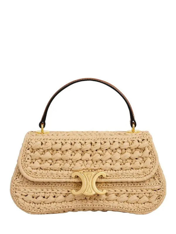 Celine Teen Lola Raffia Effect Textile Bag - Natural/tan