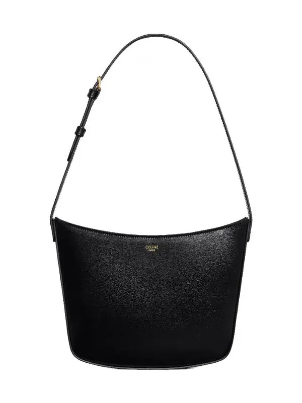 Celine Medium Croque Bag In Shiny Calfskin - Black