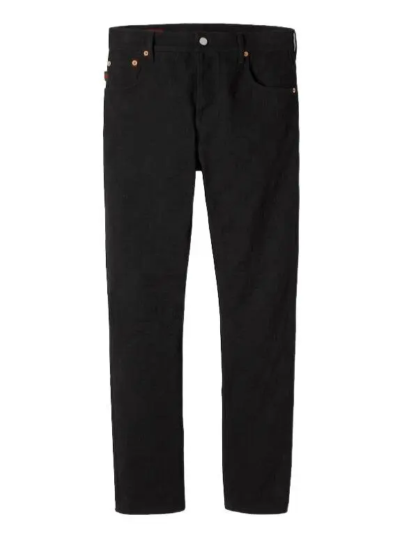 Gucci Gg Denim Jacquard Tapered Pants - Black