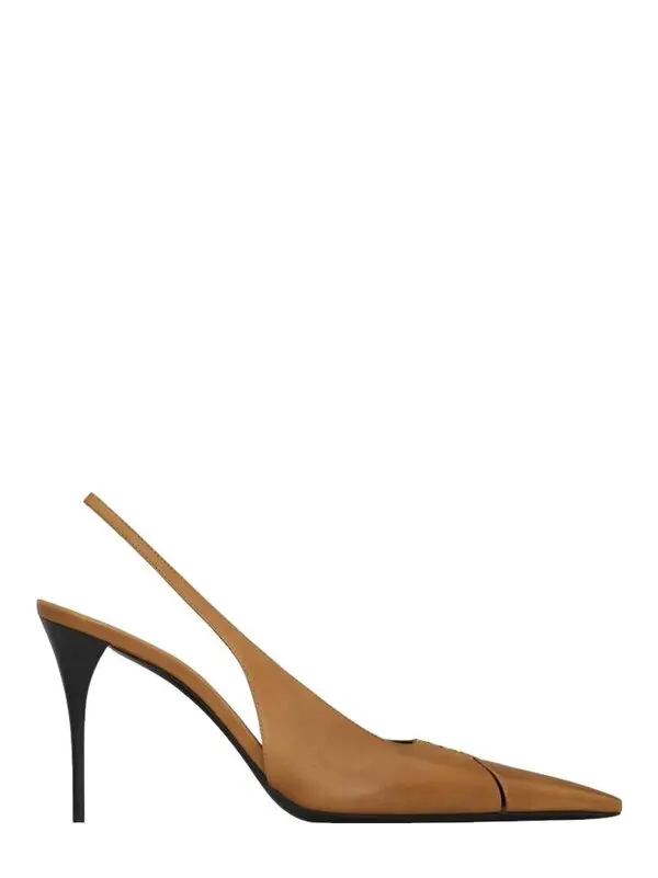 Saint Laurent Babylone Bretueil Slingback Pumps - Macadamia
