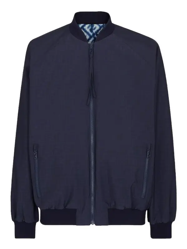 Fendi All-over Ff Printed Zipped Bomber Jacket - Black