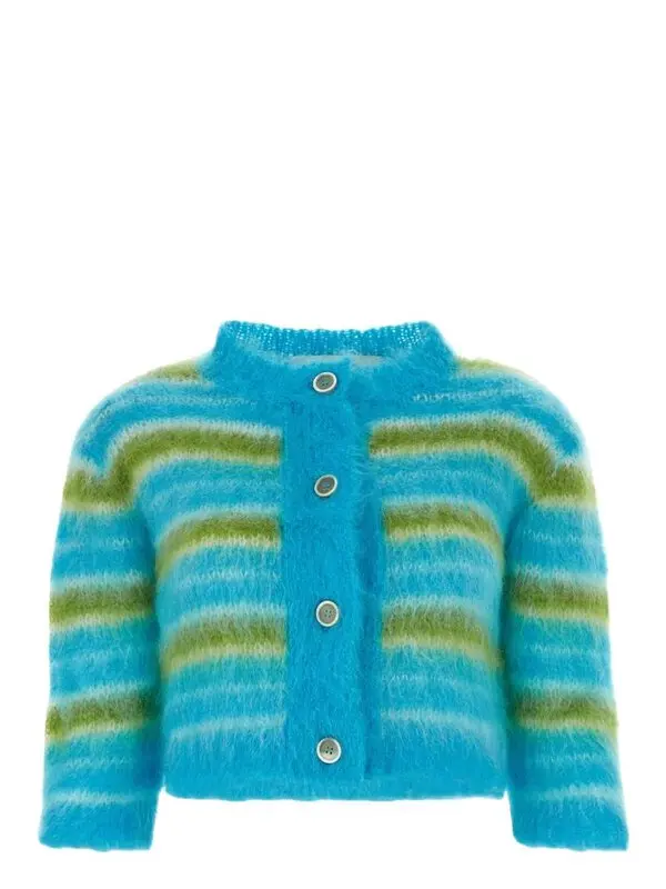 Marni Striped Button-down Cardigan - Green
