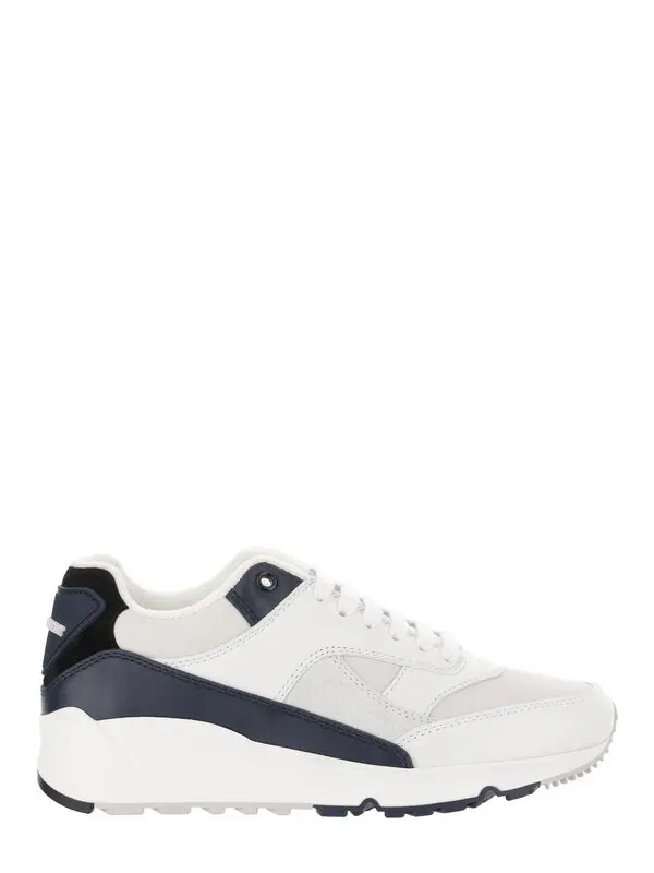 Saint Laurent Logo Embossed Lace-up Sneakers - White