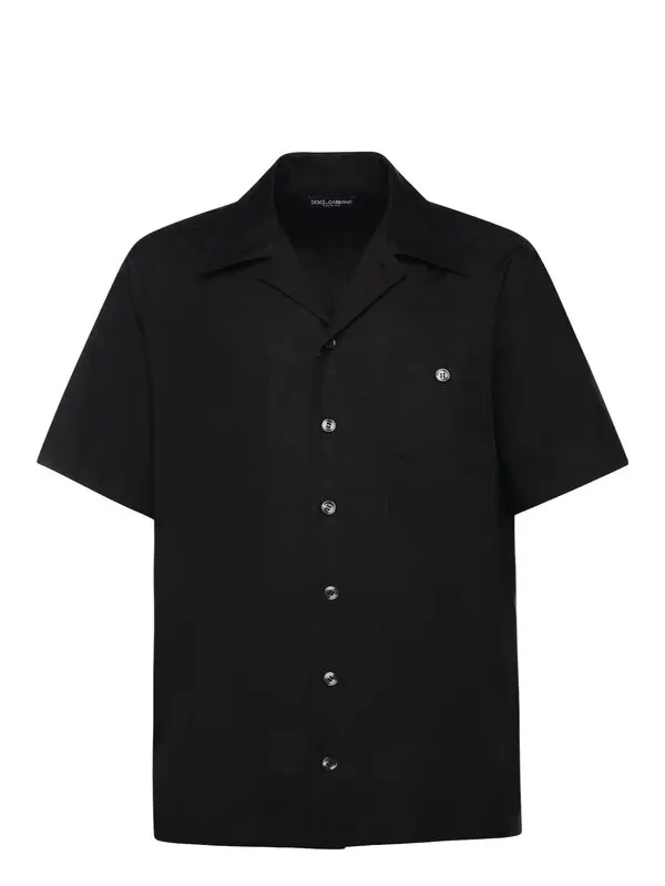 Dolce & Gabbana Dolce Gabbana Collared Short-sleeve Shirt - Black