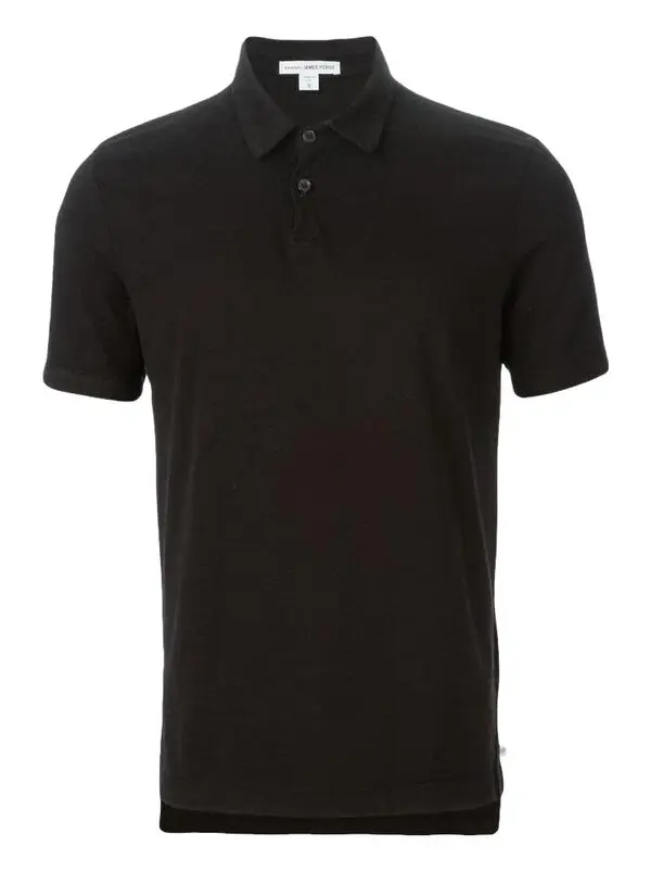 JAMES PERSE Sueded-jersey Polo Shirt - Black