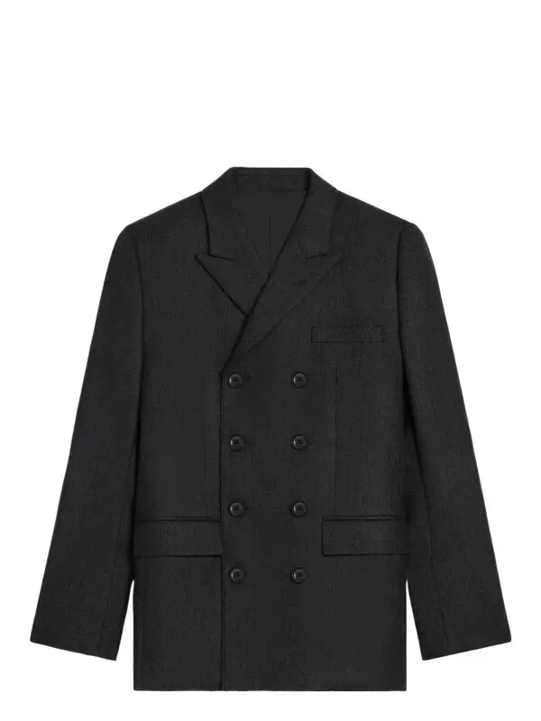 Celine Carnaby Jacket In Striped Flannel - Anthracite