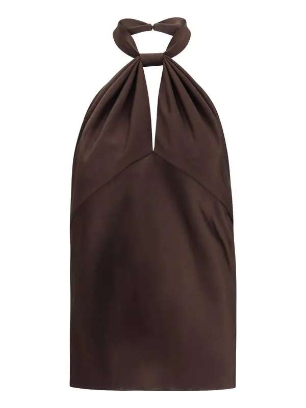TOM FORD Halter Neck Silk Top - Black