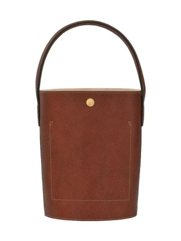 Longchamp Pure Logo Embossed Small Bucket Bag - Brown