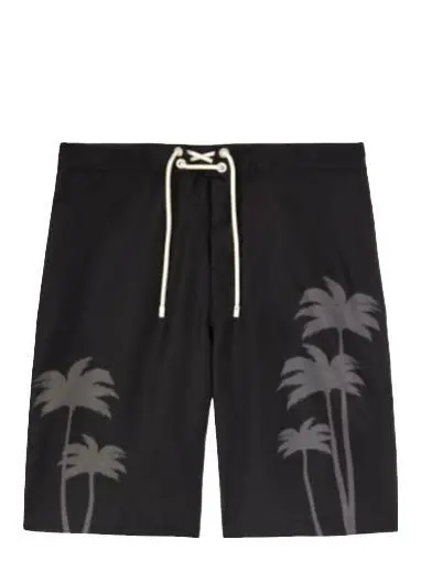 Palm Angels Printed Swim Shorts - Black