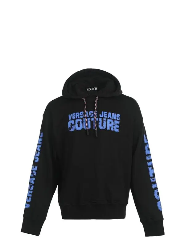 Versace Logo Hooded Sweater - Black