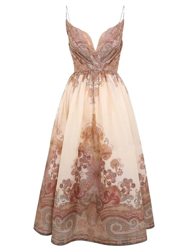 Zimmermann Illustration Midi Dress - Nude