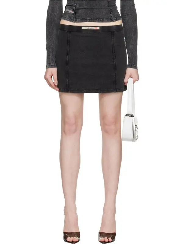 DIESEL® O-allegra-mini" Denim Miniskirt - Black