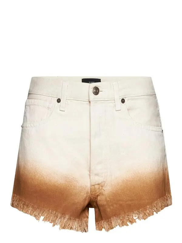Alanui Fringed Denim Shorts - White