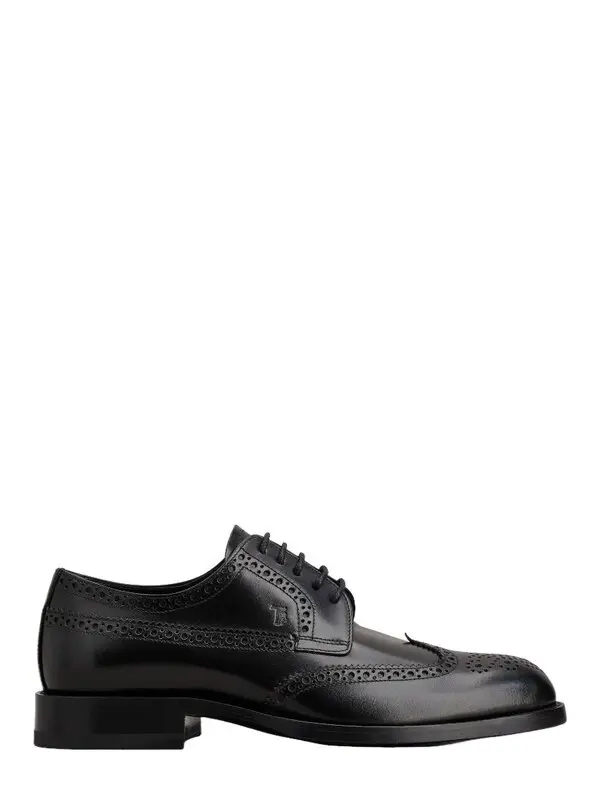 TOD'S Round Toe Lace-up Brogues - Black