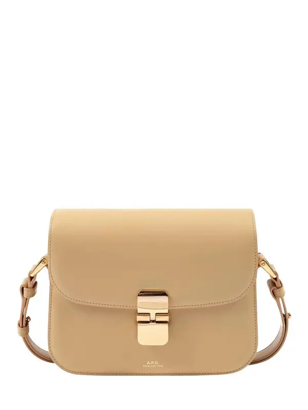A.p.c. Logo Printed Shoulder Bag - Nude