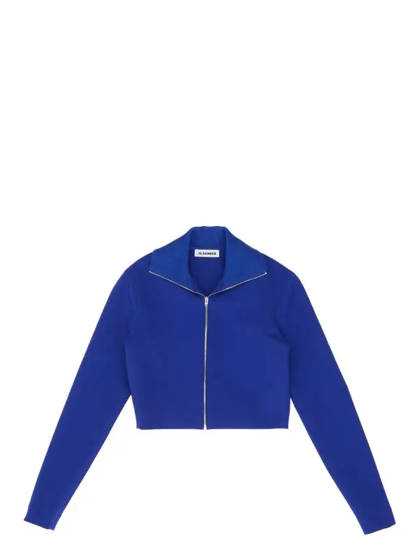 JIL SANDER Cropped Zip Jacket - Blue