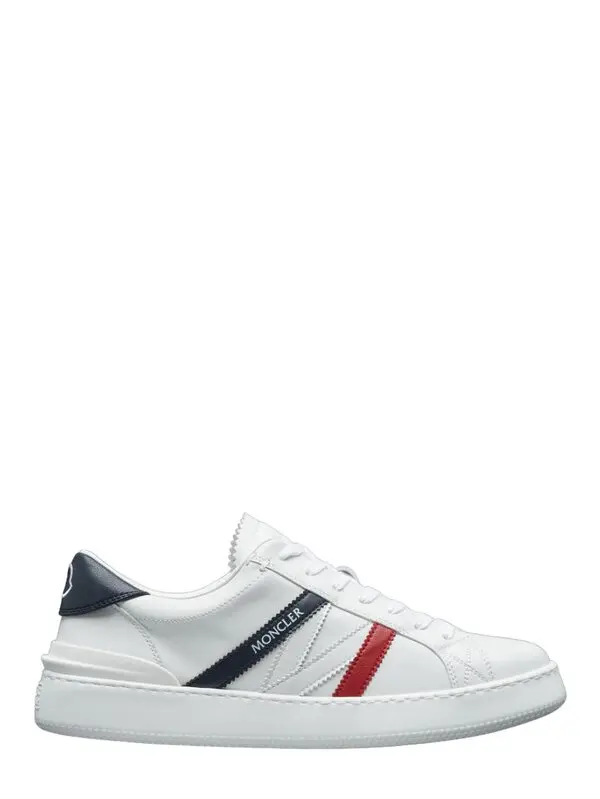 Moncler Lace-up Sneakers With Tricolour Embellishments - White
