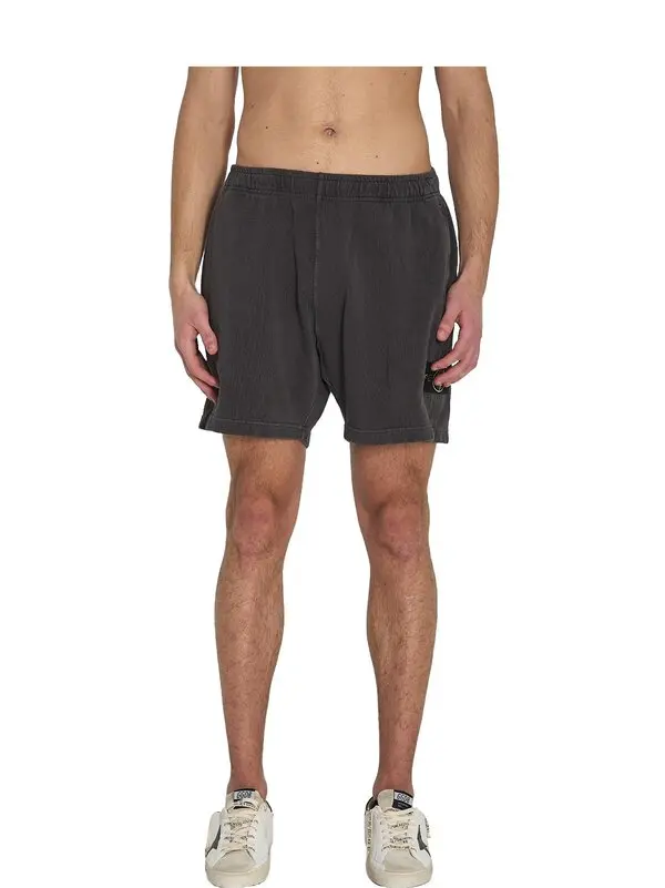 Stone Island Logo Patch Elasticated Waist Shorts - Charcoal Grey