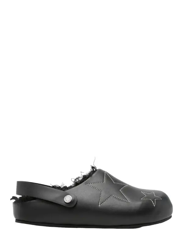 Stella McCartney Star Stitched Slip-on Slippers - Black