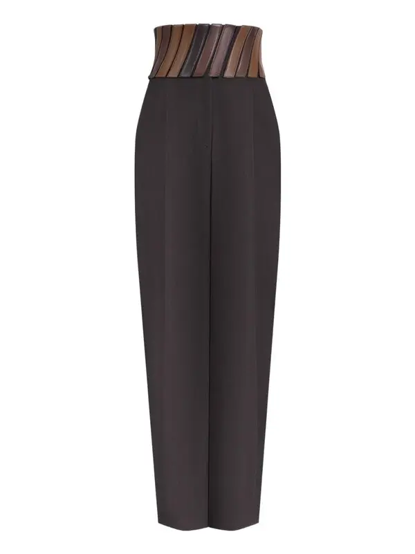 Alaïa High-waisted Trousers With Leather Belt Detail - Black